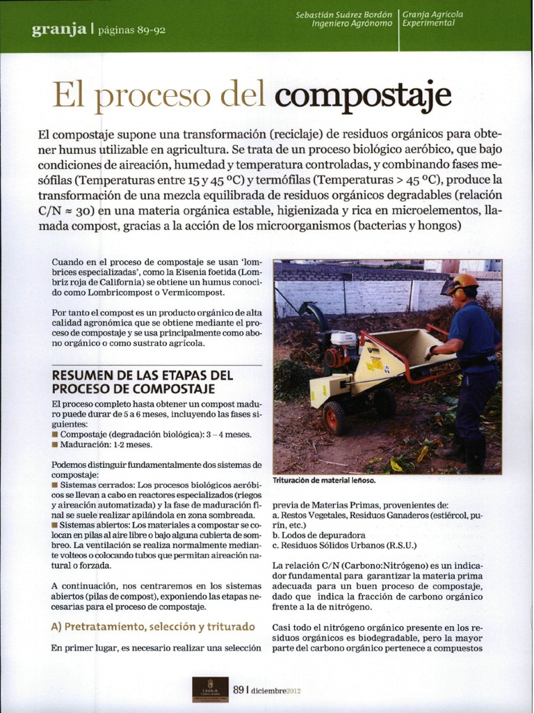 Proceso de Compostaje | PDF | Compost | Agricultura