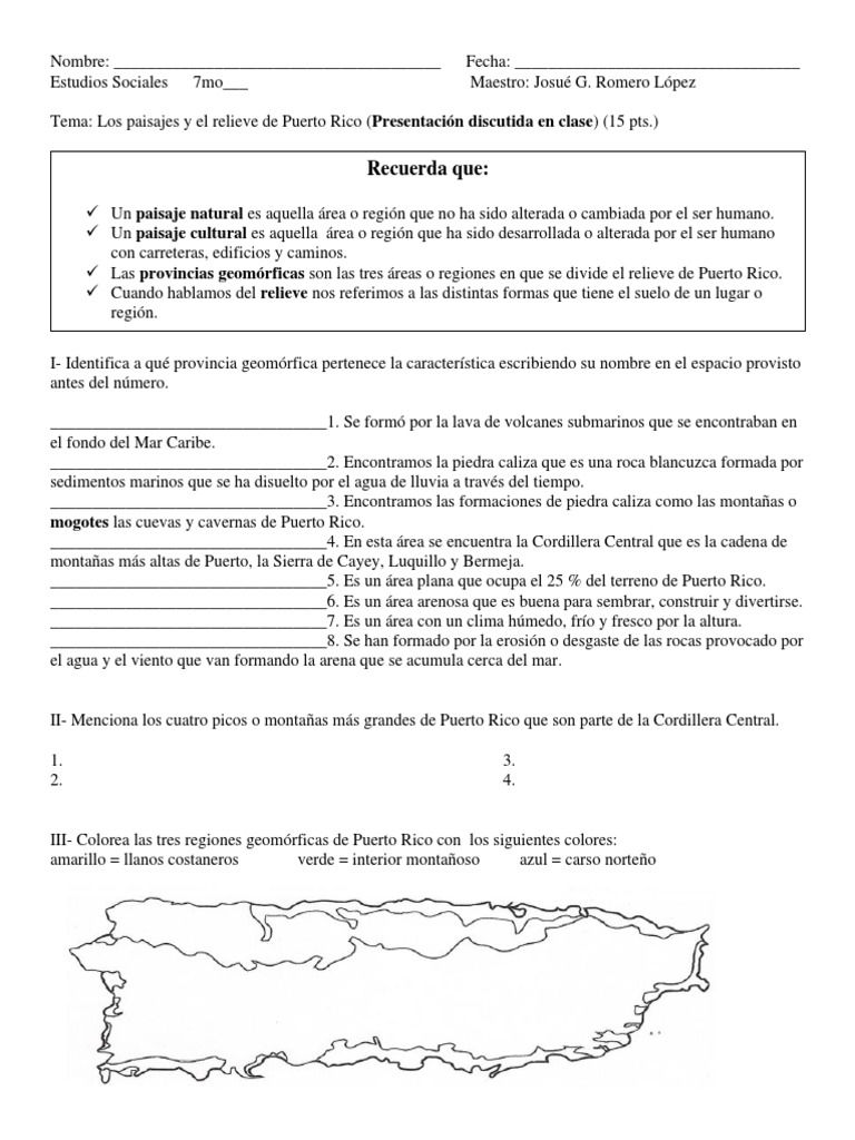 Las Provincias Geomórficas de P.R | PDF | Montañas | Puerto Rico
