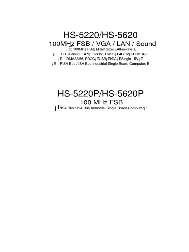 Hs-5220/Hs-5620: 100Mhz FSB / Vga / Lan / Sound | PDF | Bios | Dynamic ...