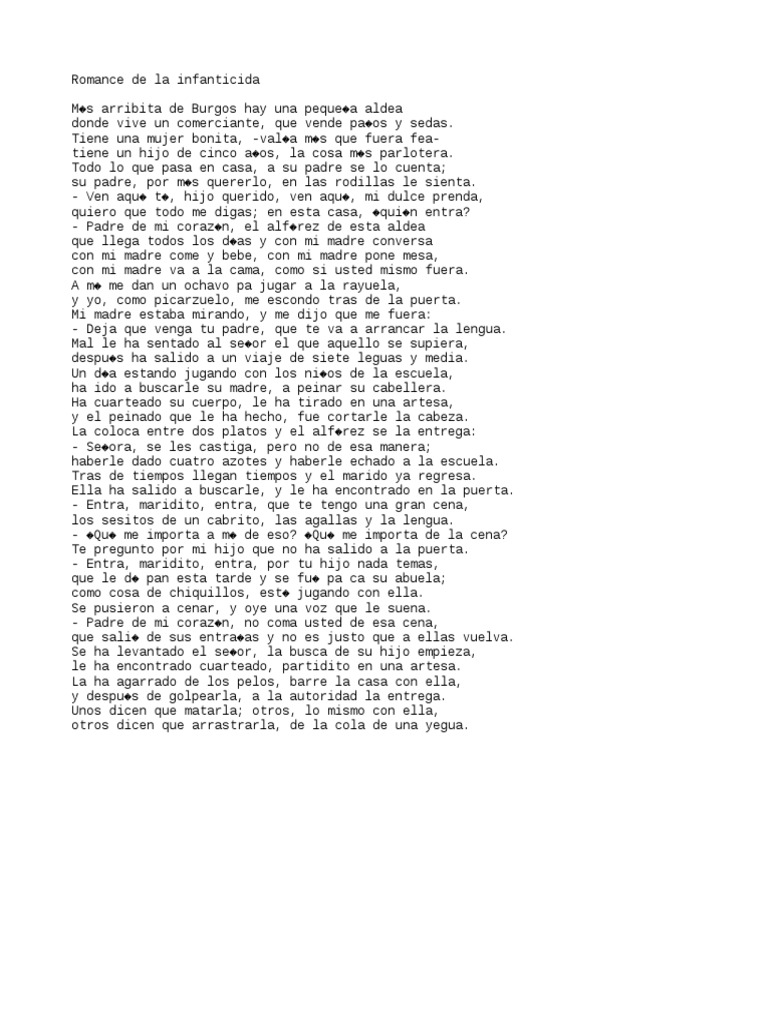 Romance de La Infanticida | PDF