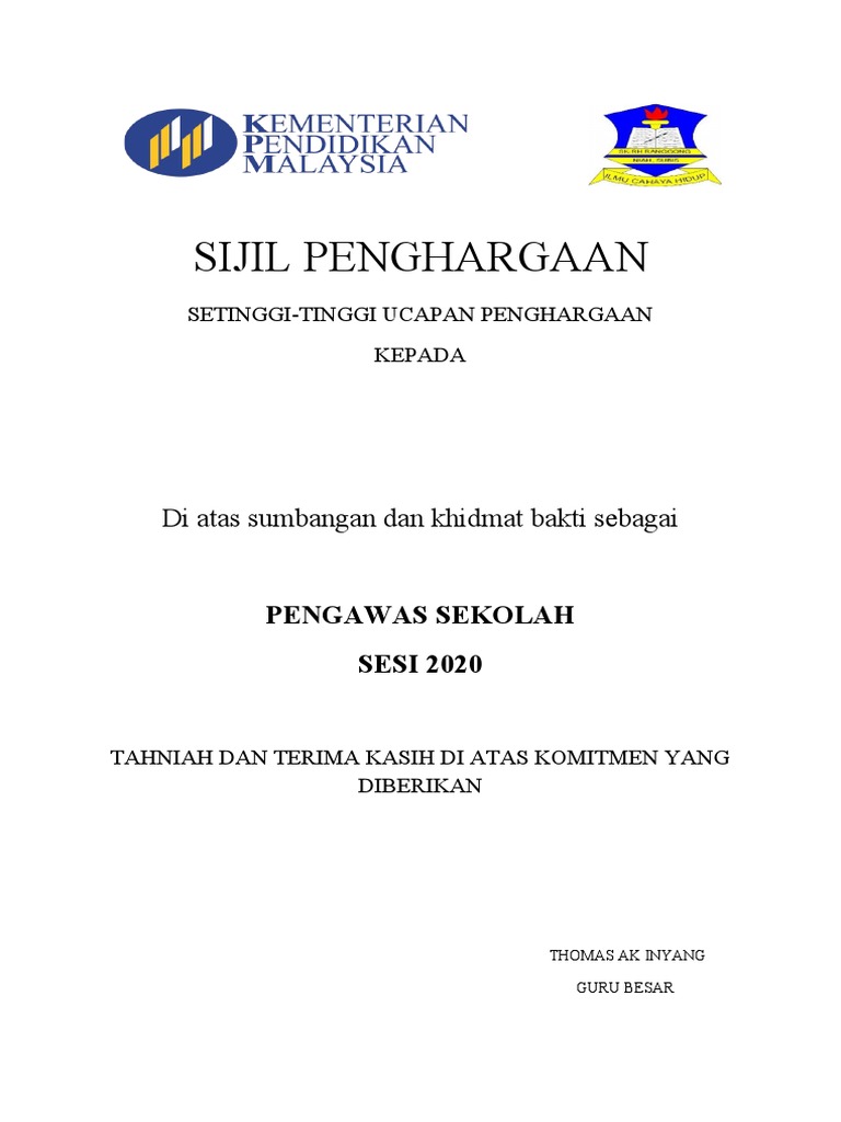 Template Sijil | PDF