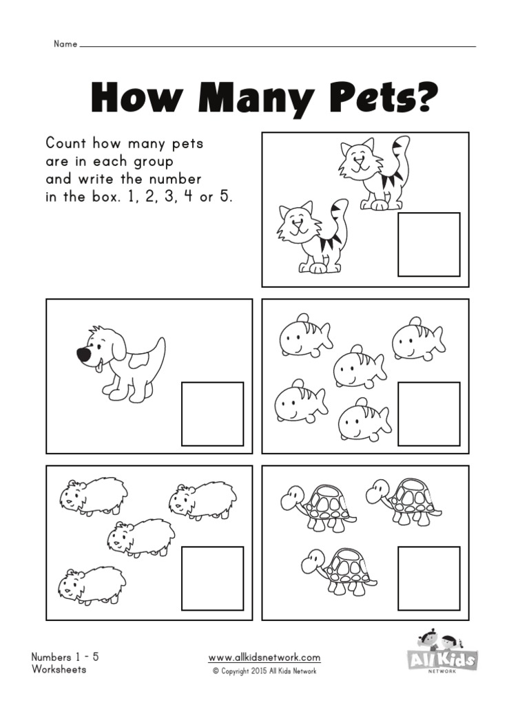 Numbers 1 5 Pets | PDF