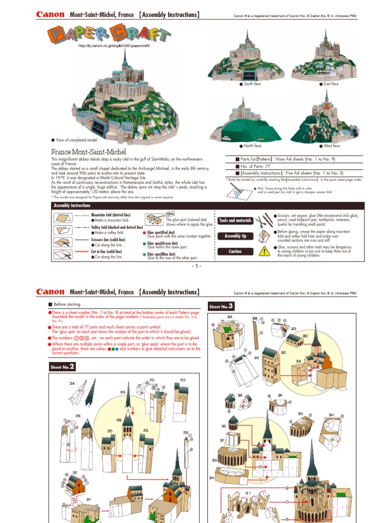 Mont-Saint-Michel Papercraft Guide | PDF