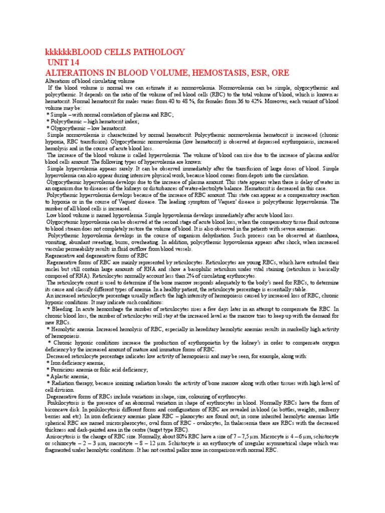 2019 Pathophysiology Textbook Part2 Zsmu | PDF | Anemia | Coagulation