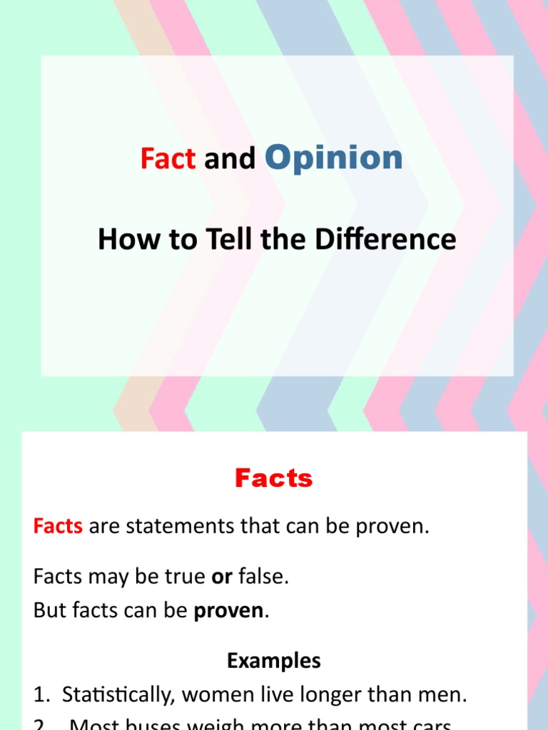 Fact or Opinion Powerpoint Presentation - Gec1033wk2 | PDF