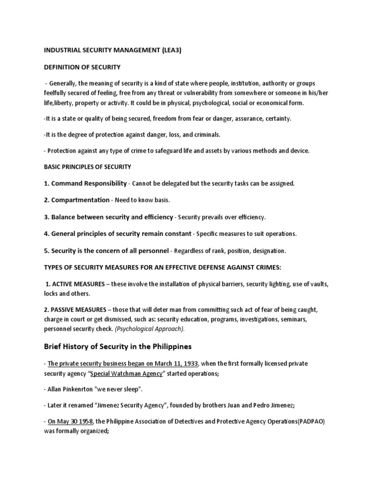 Industrial Security Management (Lea3) | PDF | Security Guard | Classified Information