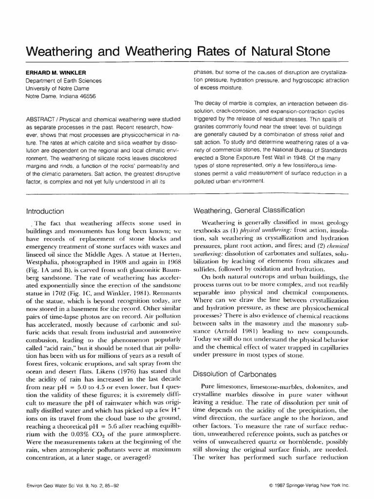 EG&WS - 1987 - 9!2!85-92 Weathering and Weathering Rates of Natural ...