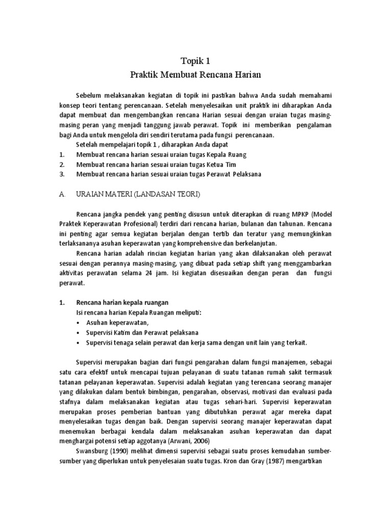 Rencana Harian | PDF