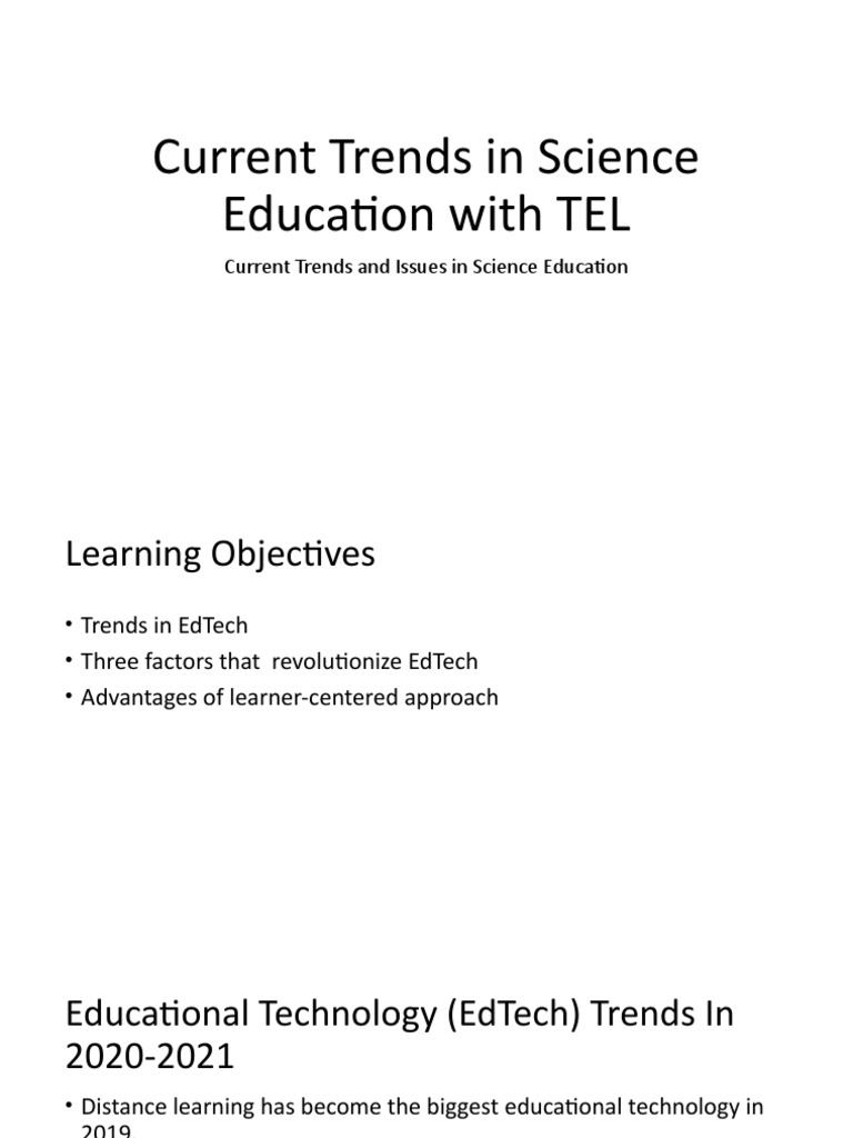 Current Trends in Science Education With TEL | PDF | Educational ...