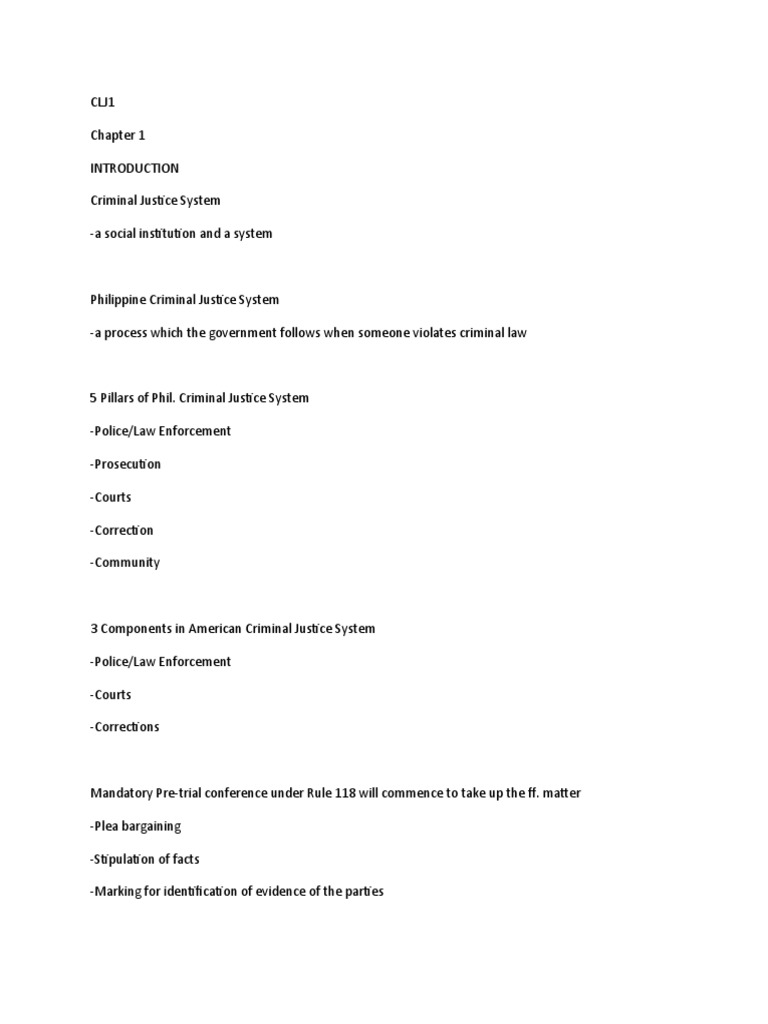 Overview of the Philippine Criminal Justice System | PDF