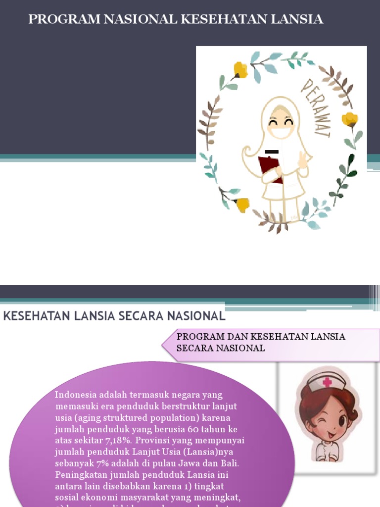 Program Nasional Kesehatan Lansia DLL | PDF | Pengembangan Diri | Kesehatan Holistik