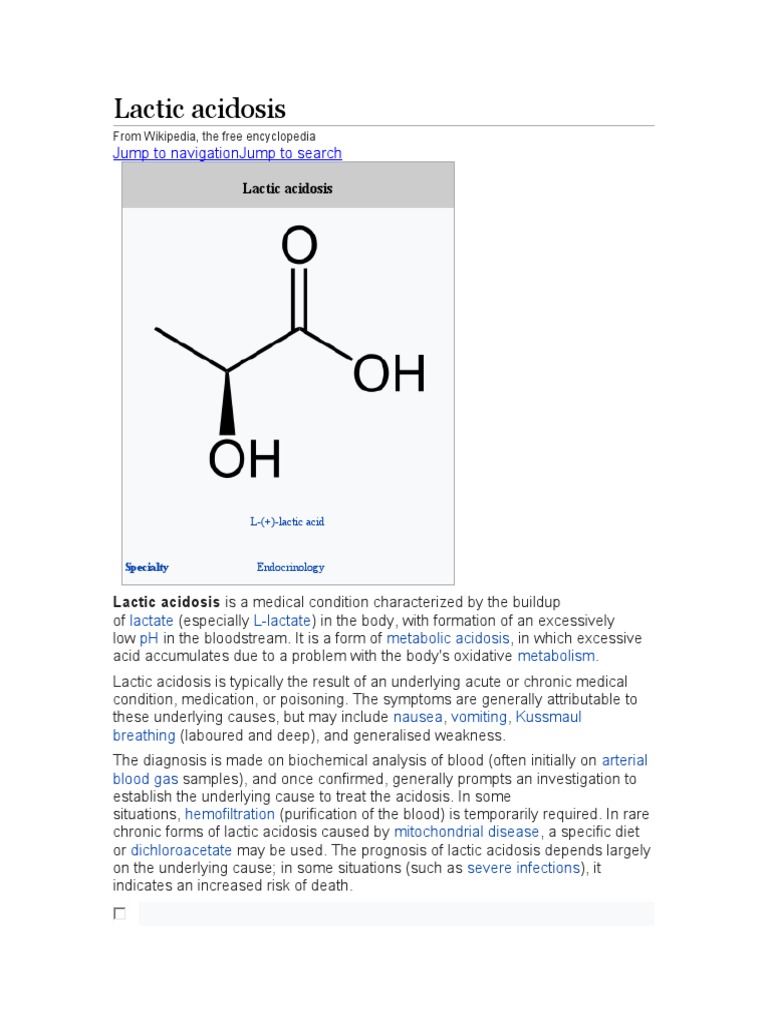 Lactic Acidosis | PDF | Physiology | Metabolism
