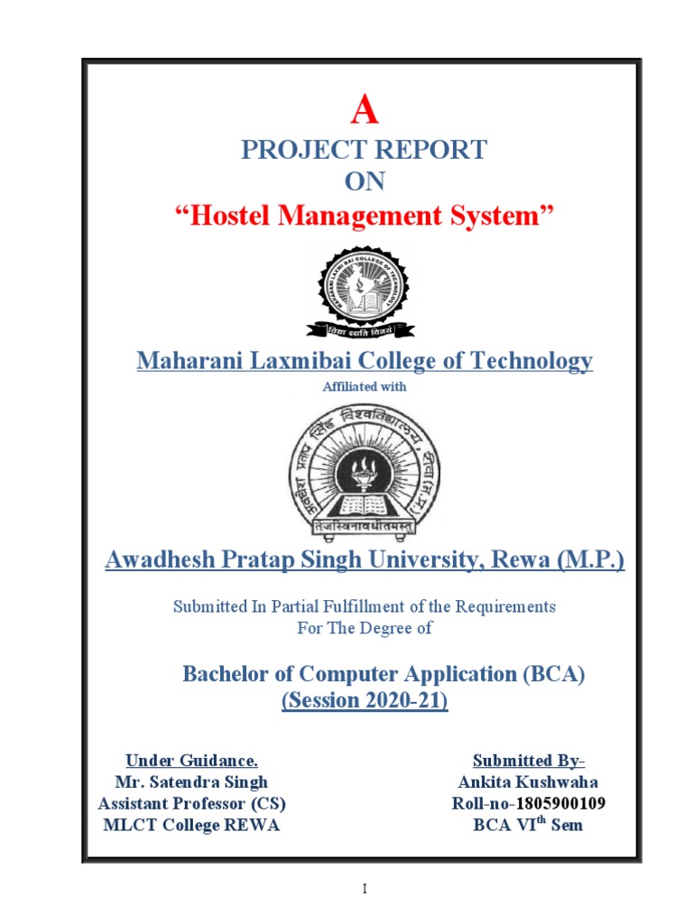 "Hostel Management System": Project Report ON | PDF | Software Testing ...
