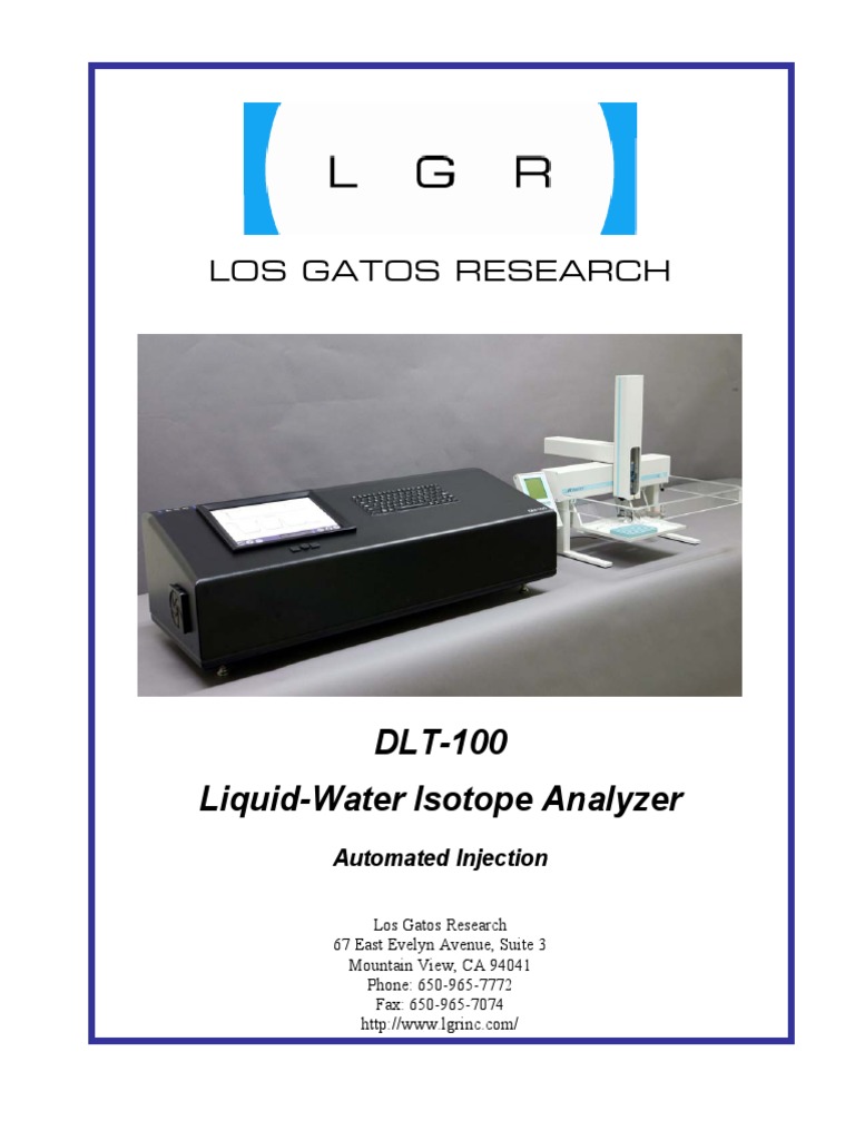 DLT-100 Liquid-Water Isotope Analyzer: Los Gatos Research | Download ...