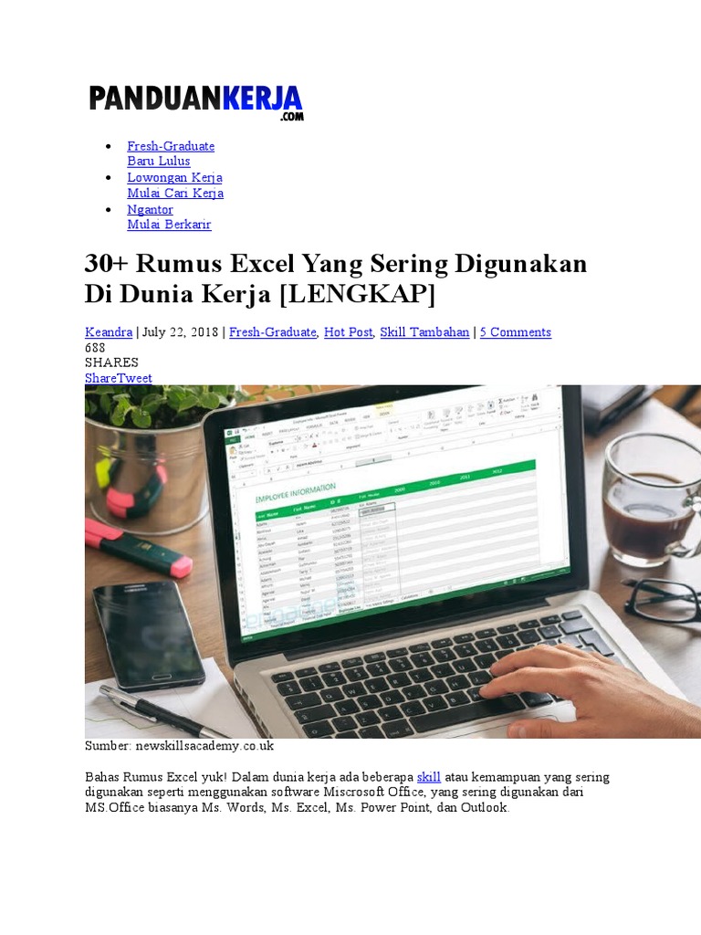 Belajar Rumus Rumus Excel | PDF