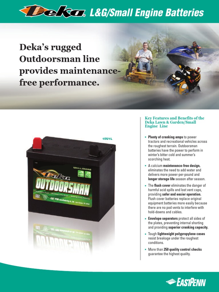 L&G/Small Engine Batteries: Deka's Rugged Outdoorsman Line Provides ...