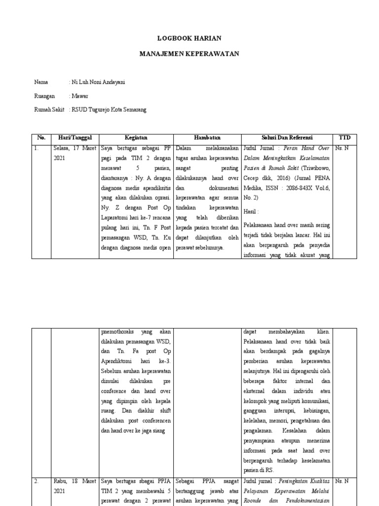 Logbook Harian | PDF