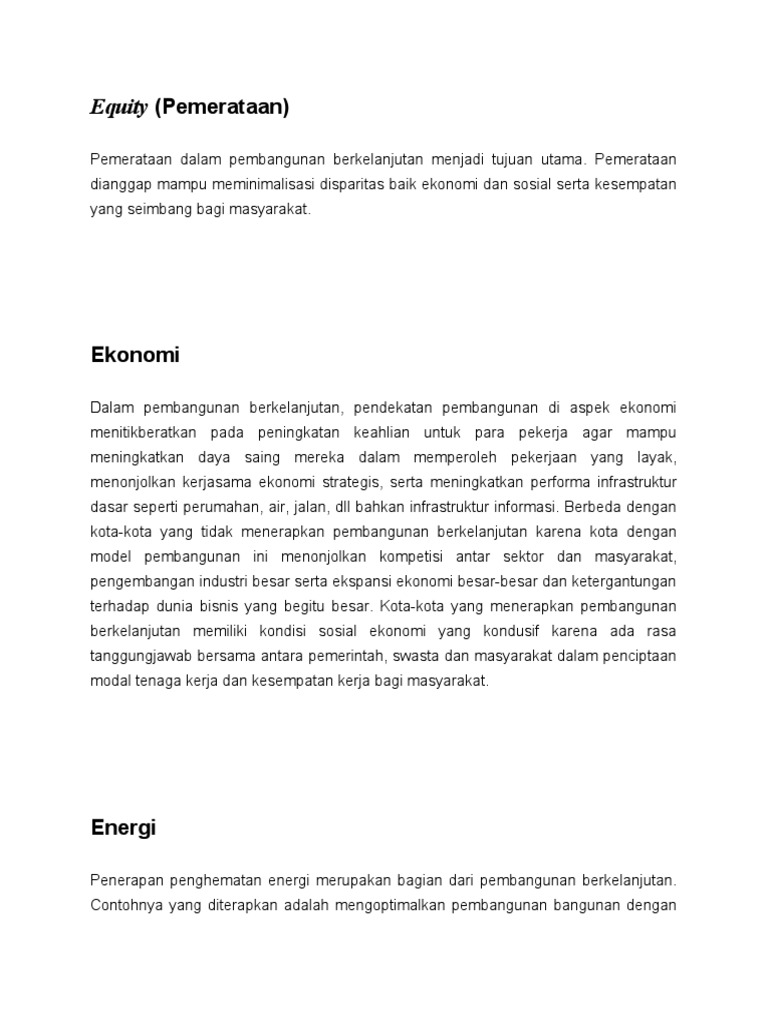5 Prinsip Pembangunan Berkelanjutan | PDF