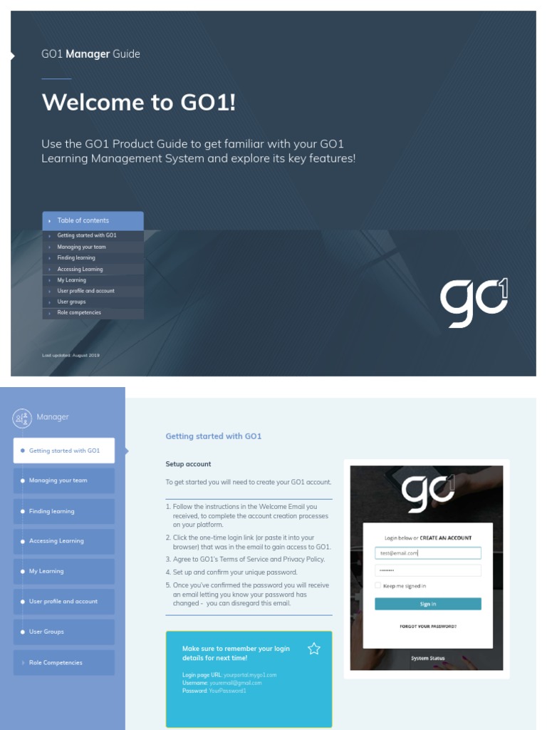 GO1 Manager Guide | PDF | Web Search Engine | Login