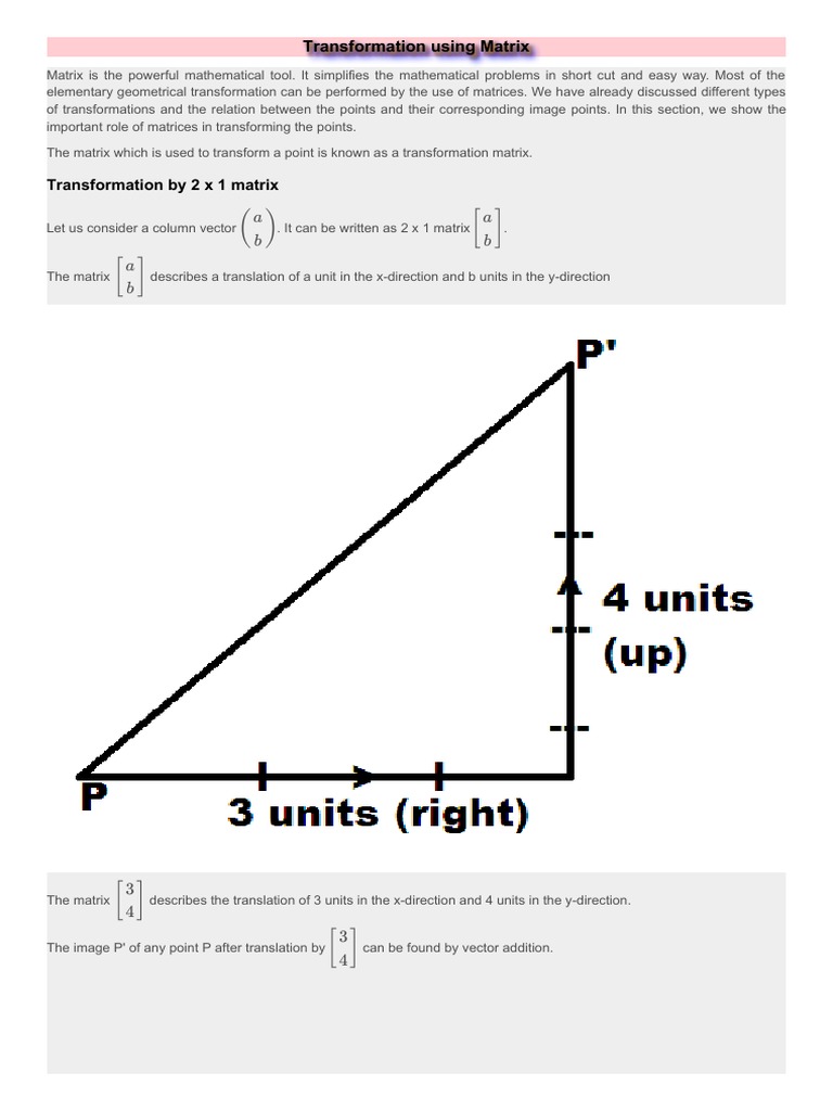 A B A B A B Transformation By 2 X 1 Matrix Pdf Matrix Mathematics Cartesian Coordinate
