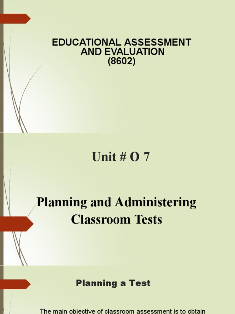 Planning Effective Classroom Assessments: A Guide to Developing Valid ...