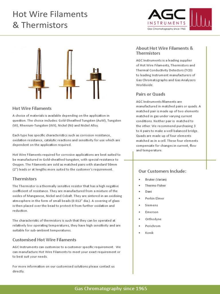 Hot Wire Filaments & Thermistors Guide | PDF | Incandescent Light Bulb ...