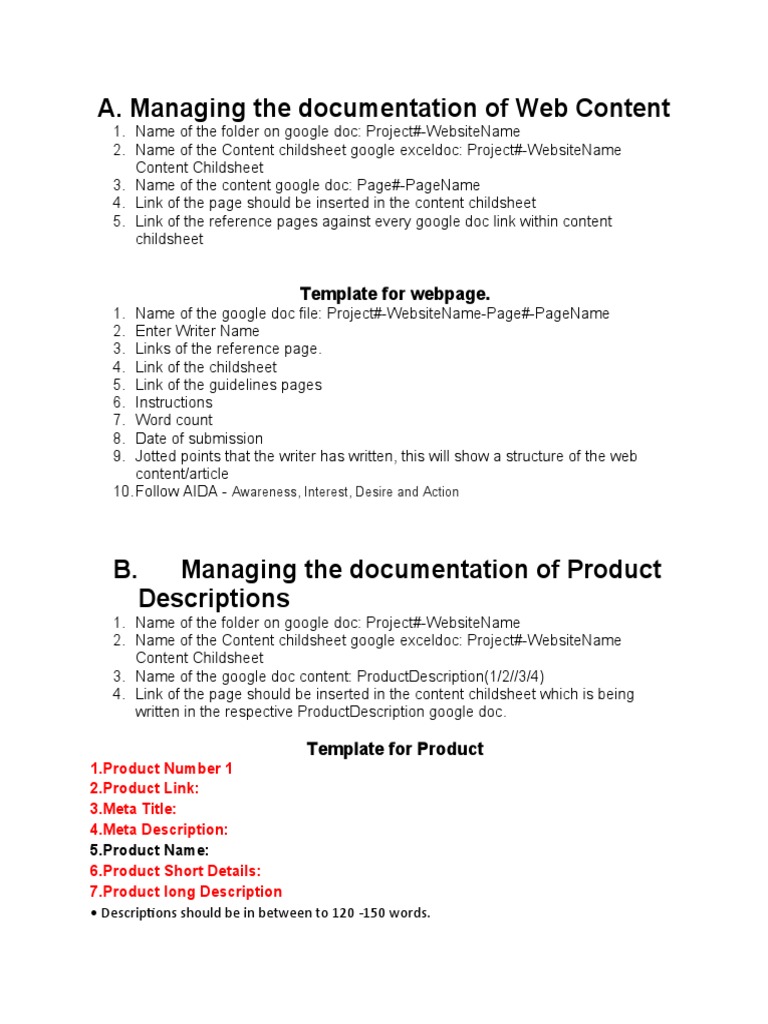 Web Content Documentation Guide | PDF | World Wide Web | Internet & Web