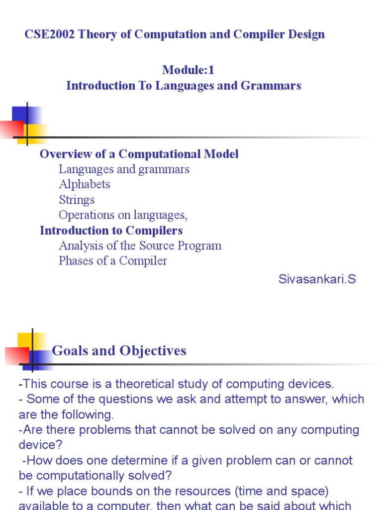 Cse2002 Theory Of Computation And Compiler Design Download Free Pdf Theory Of Computation