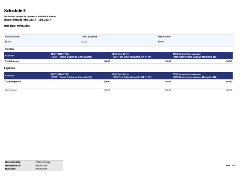 Sample - Schedule E Year-End Report | PDF