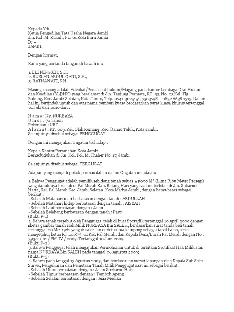 Contoh Gugatan Tun | PDF