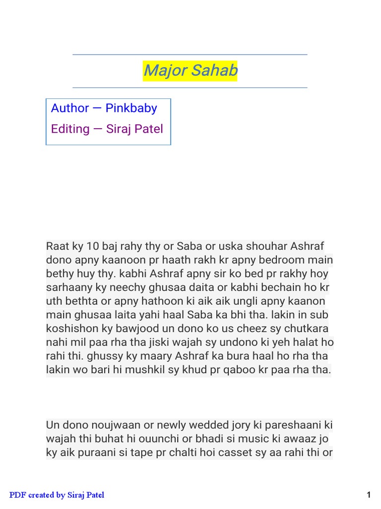 Major Sahab | PDF