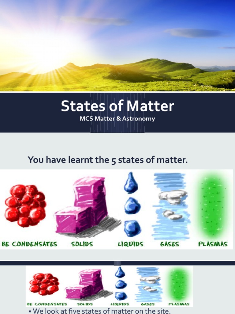 Exploring the Five States of Matter and How Physical Changes Alter a ...