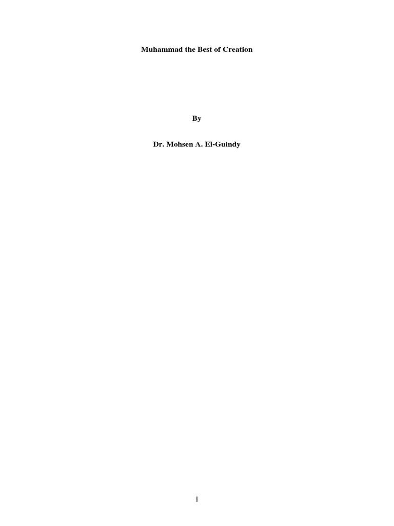 Muhammad The Best of Creation | PDF | Prophets And Messengers In Islam ...