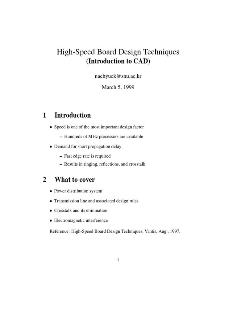 High-Speed PCB Design Techniques | PDF | Capacitor | Transmission Line