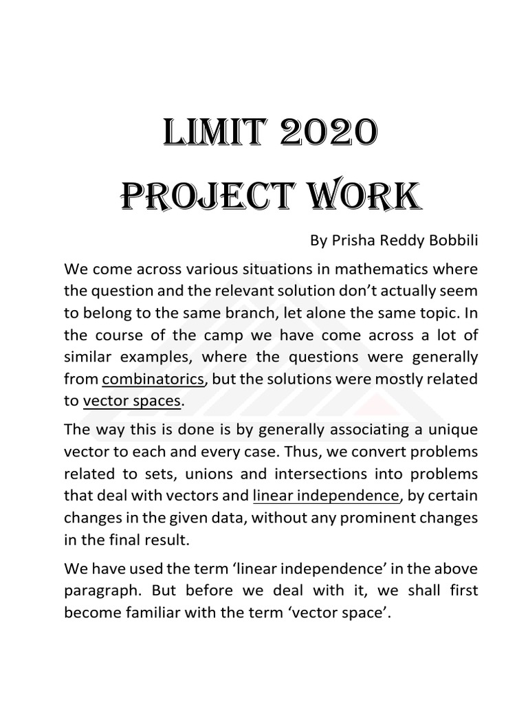 Exploring Linear Independence and Vector Spaces Through Examples | PDF ...