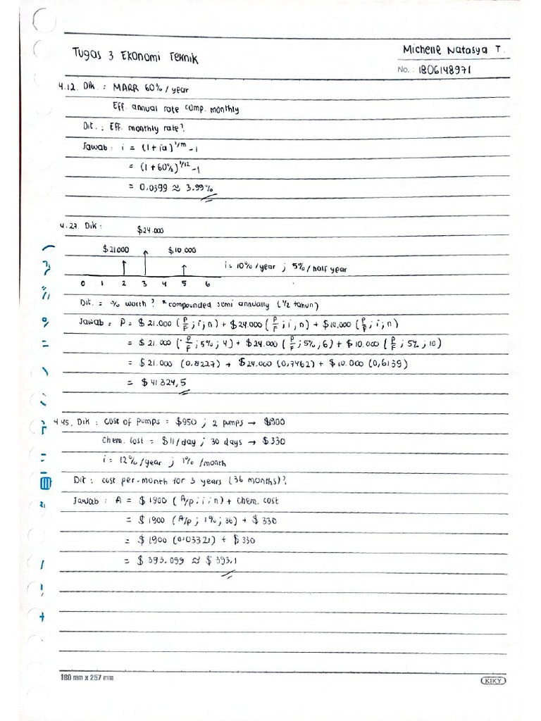 Tugas 3 Ekonomi Teknik | PDF