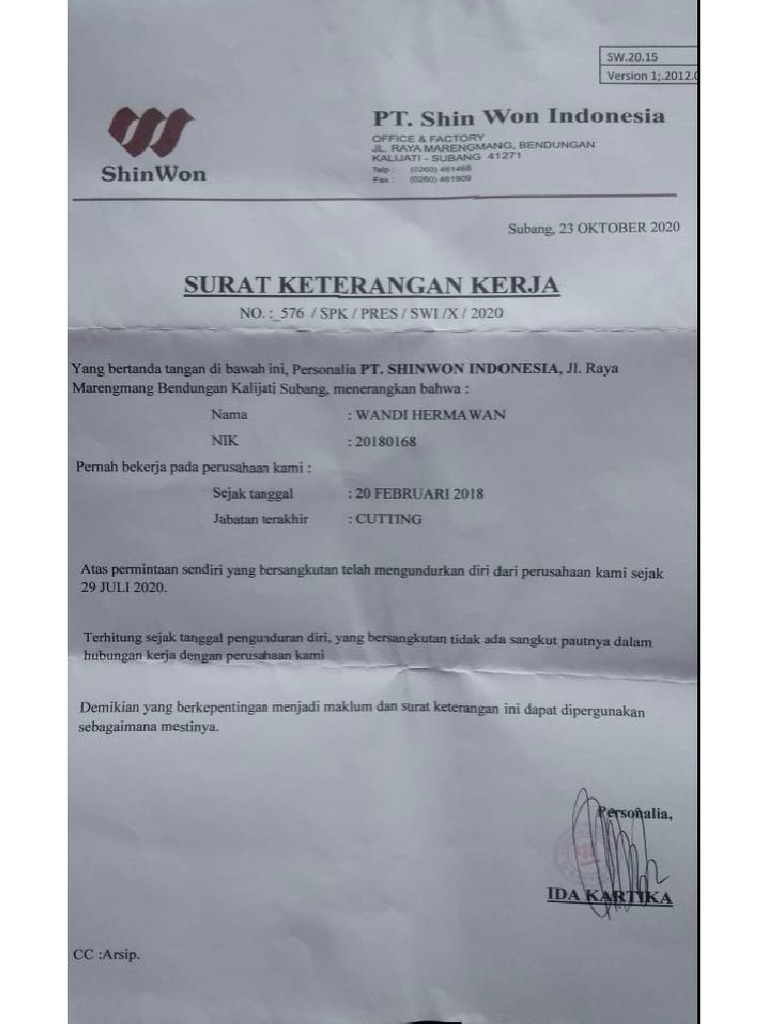 Paklaring Wandi | PDF