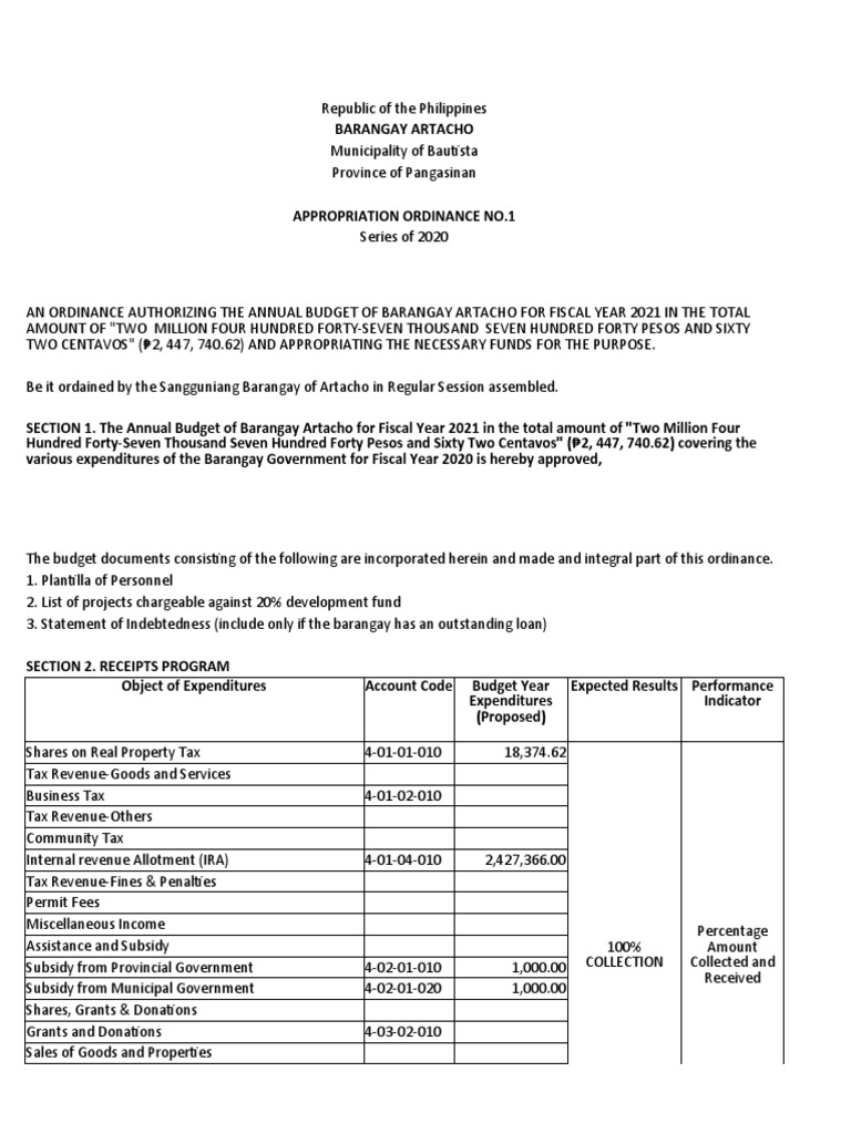 Barangay Budget | PDF | Emergency Management | Taxes