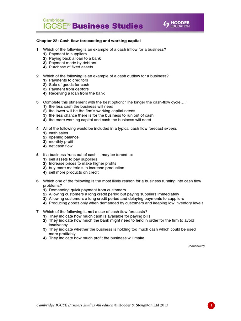 Problems?: Cambridge IGCSE Business Studies 4th Edition © Hodder ...