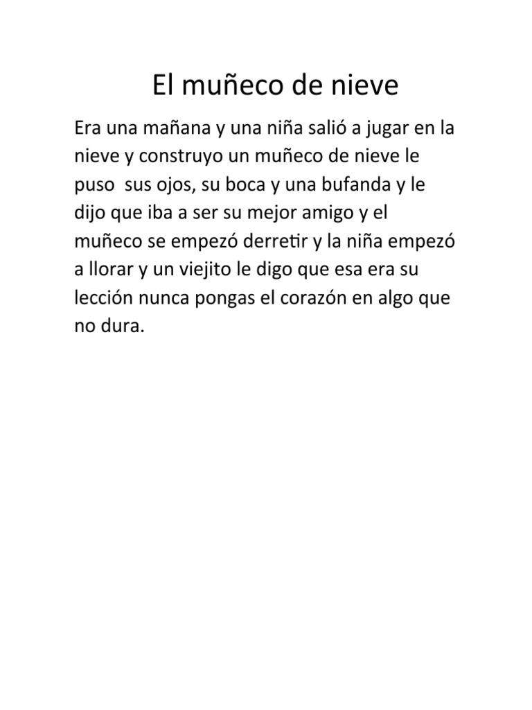 El muñeco de nieve: una lección de vida | PDF
