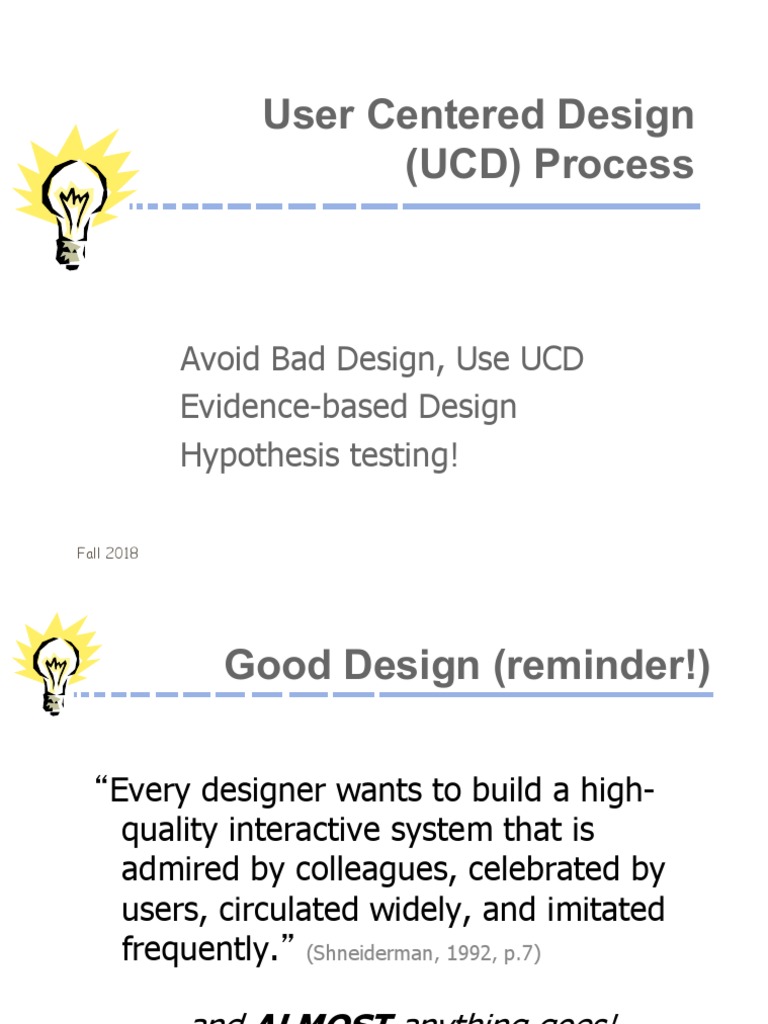User Centered Design (UCD) Process: Avoid Bad Design, Use UCD Evidence ...