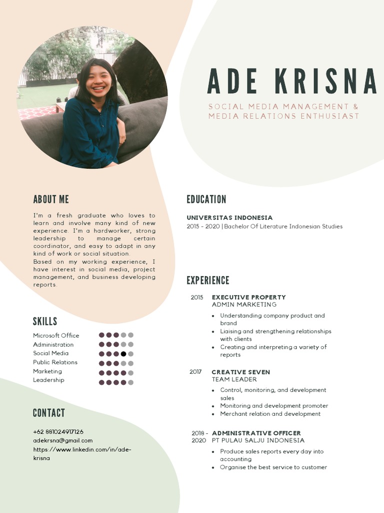 Cream and Green Creative Resume | PDF