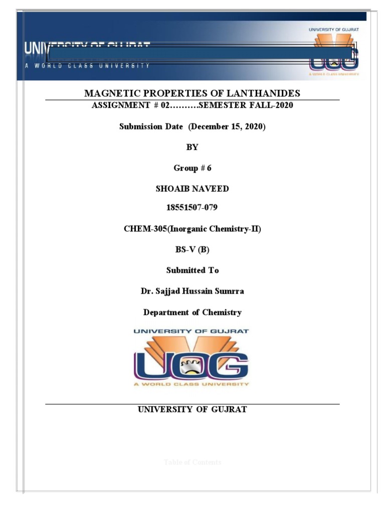 Magnetic Properties of Lanthanides | PDF | Lanthanide | Magnetism
