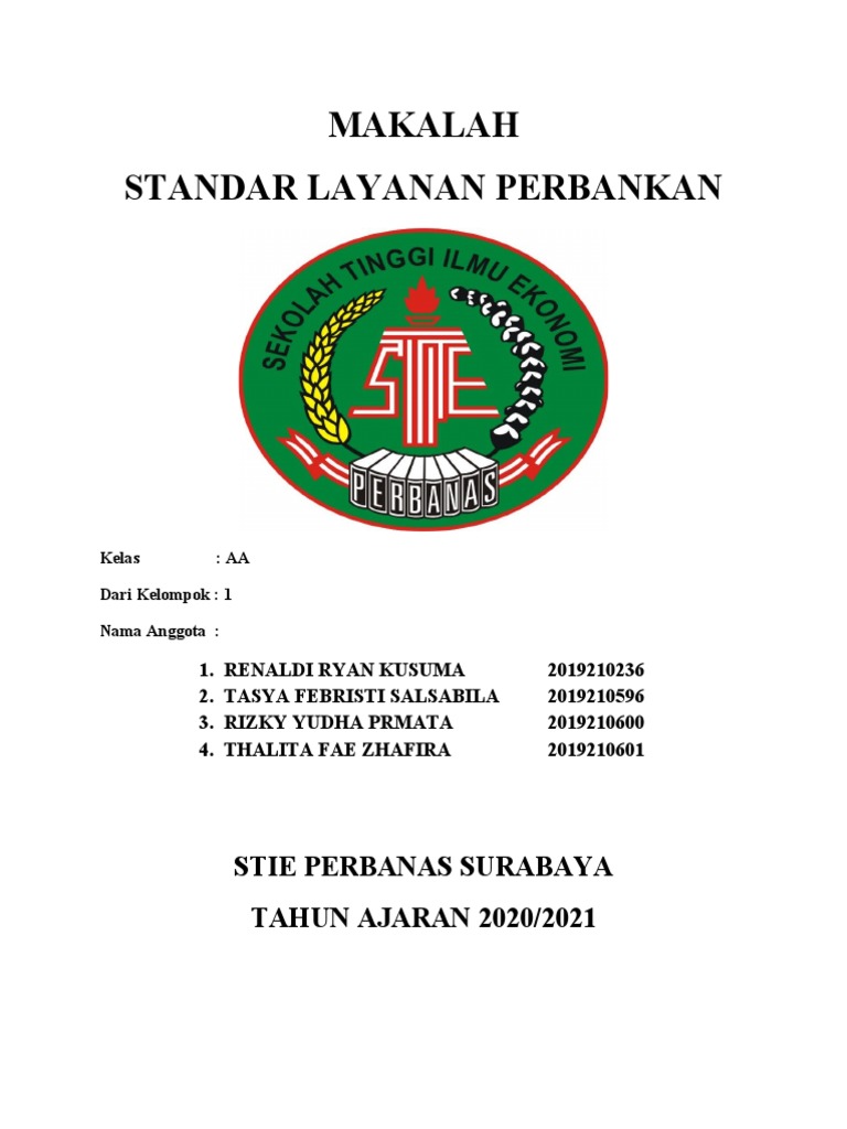 Standar Layanan Perbankan - Kel 1 - Kelas Aa - Projas | PDF