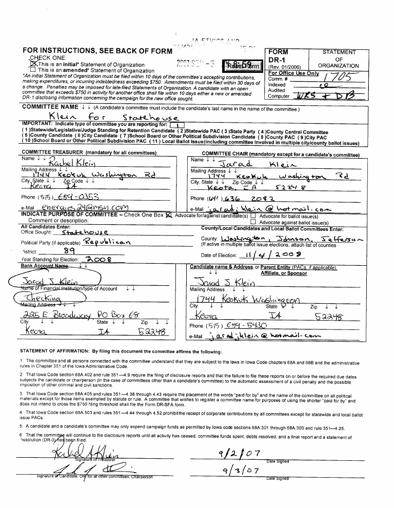 For Instructions, See Back of Form Form DR-1: K 1 E-I - Flo R | PDF ...