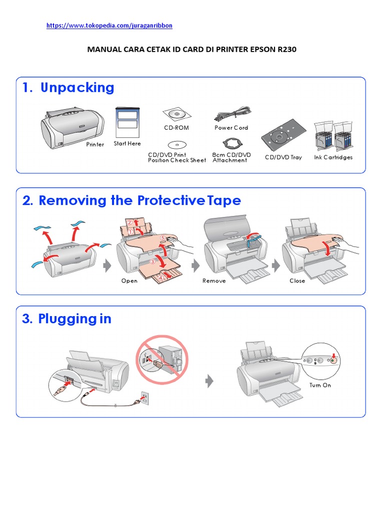 Manual Cara Cetak Id Card Di Printer Epson R230 | Download Free PDF | Printer (Computing ...