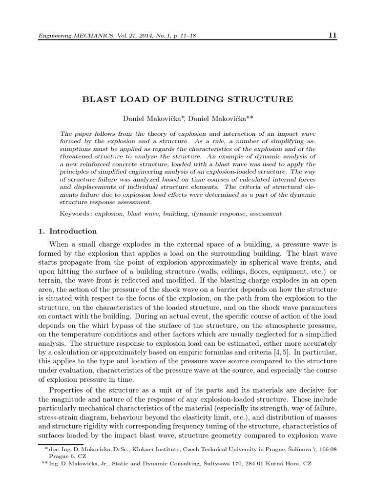 Blast Load of Building Structure | PDF | Waves | Fracture