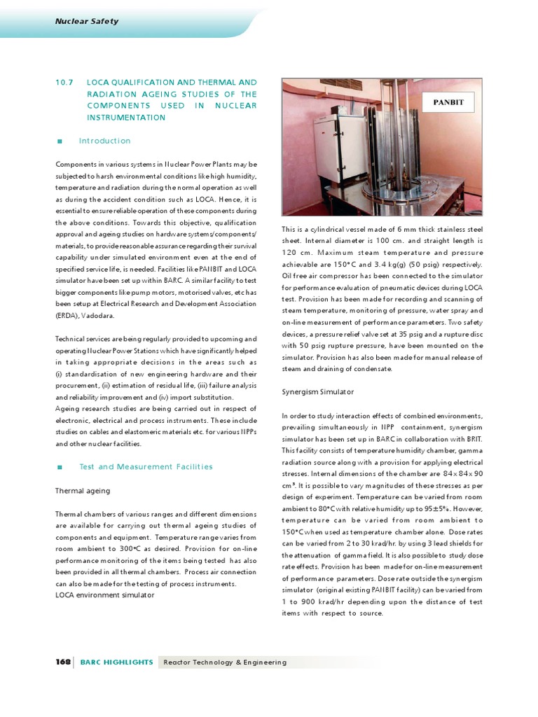 Loca Test & Thermal Ageing | PDF | Nuclear Power Plant | Humidity