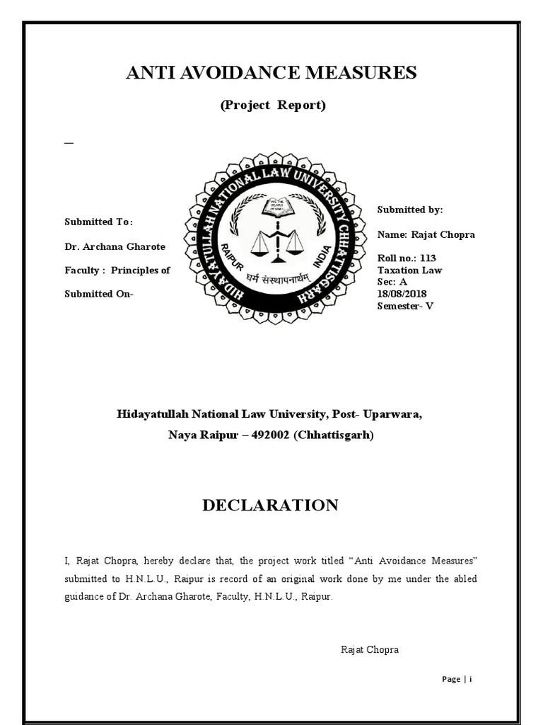 Taxation Law Project | PDF | Tax Avoidance | Tax Noncompliance