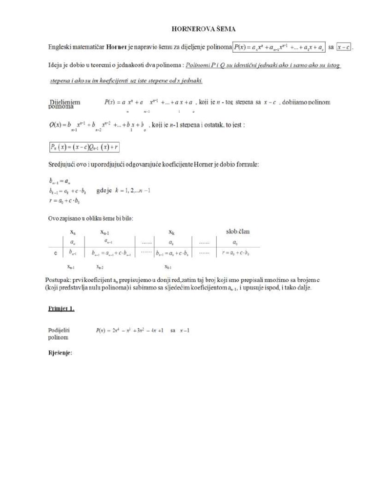 Hornerova Sema | PDF